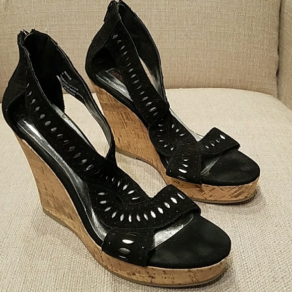 Material Girl | Shoes | Material Girl Cork Platform Wedge Sandals With ...